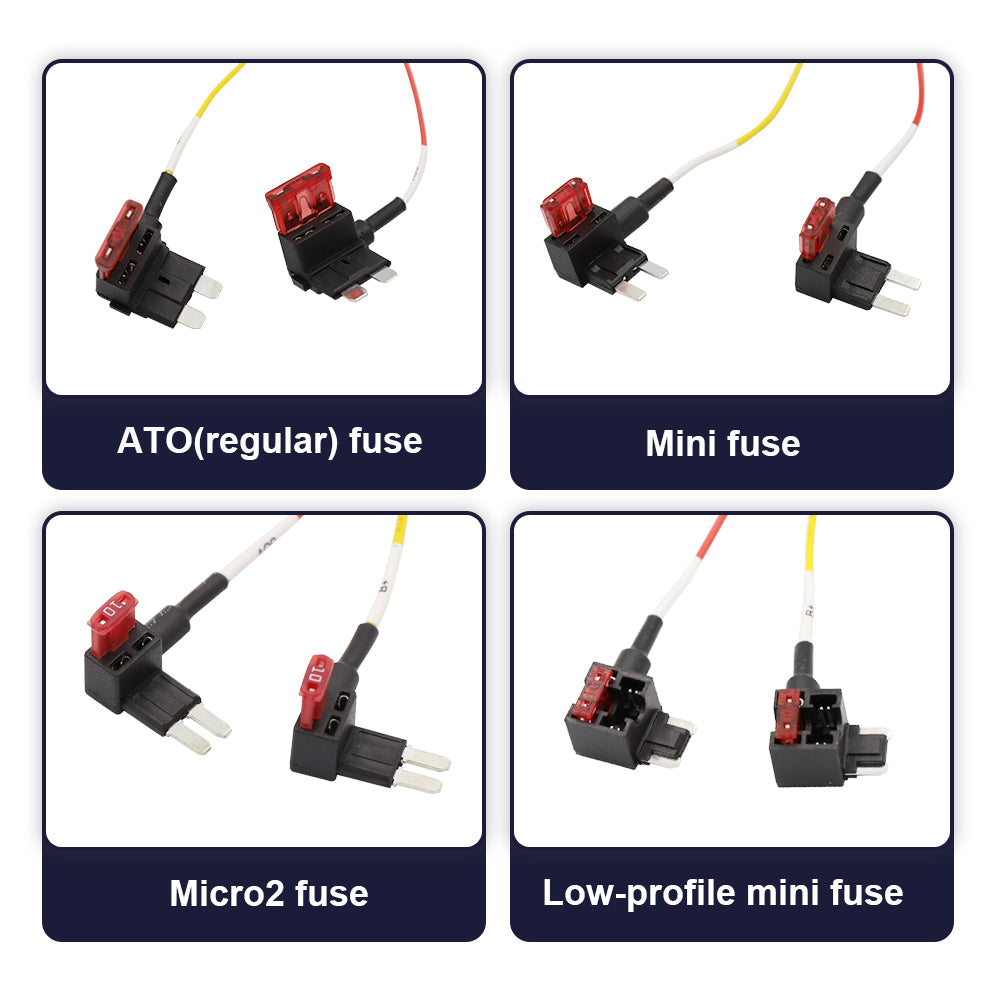 FITCAMX Fuse Box Cable Hardwire kit, 4in1 ATO (Regular), Mini, Micro2,