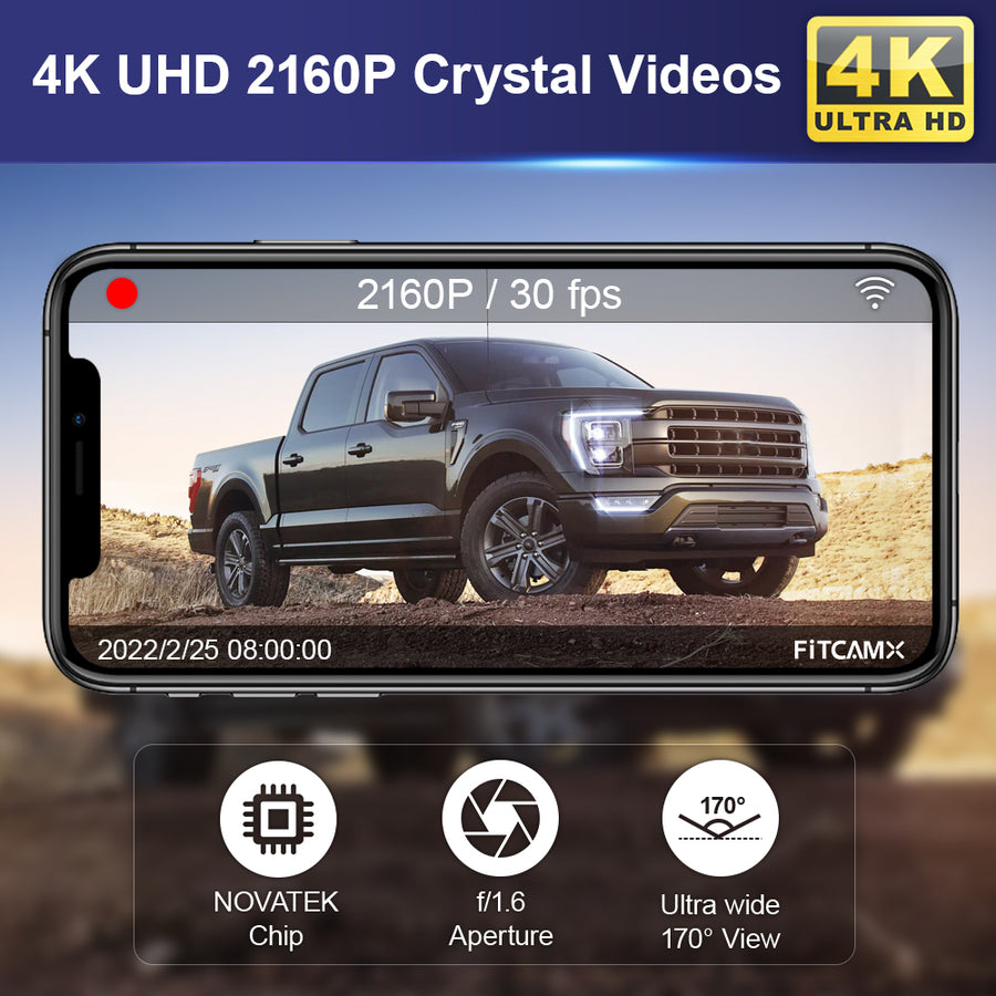 FITCAMX Dash Cam for F-150 F-250 RAPTOR 2021-2025